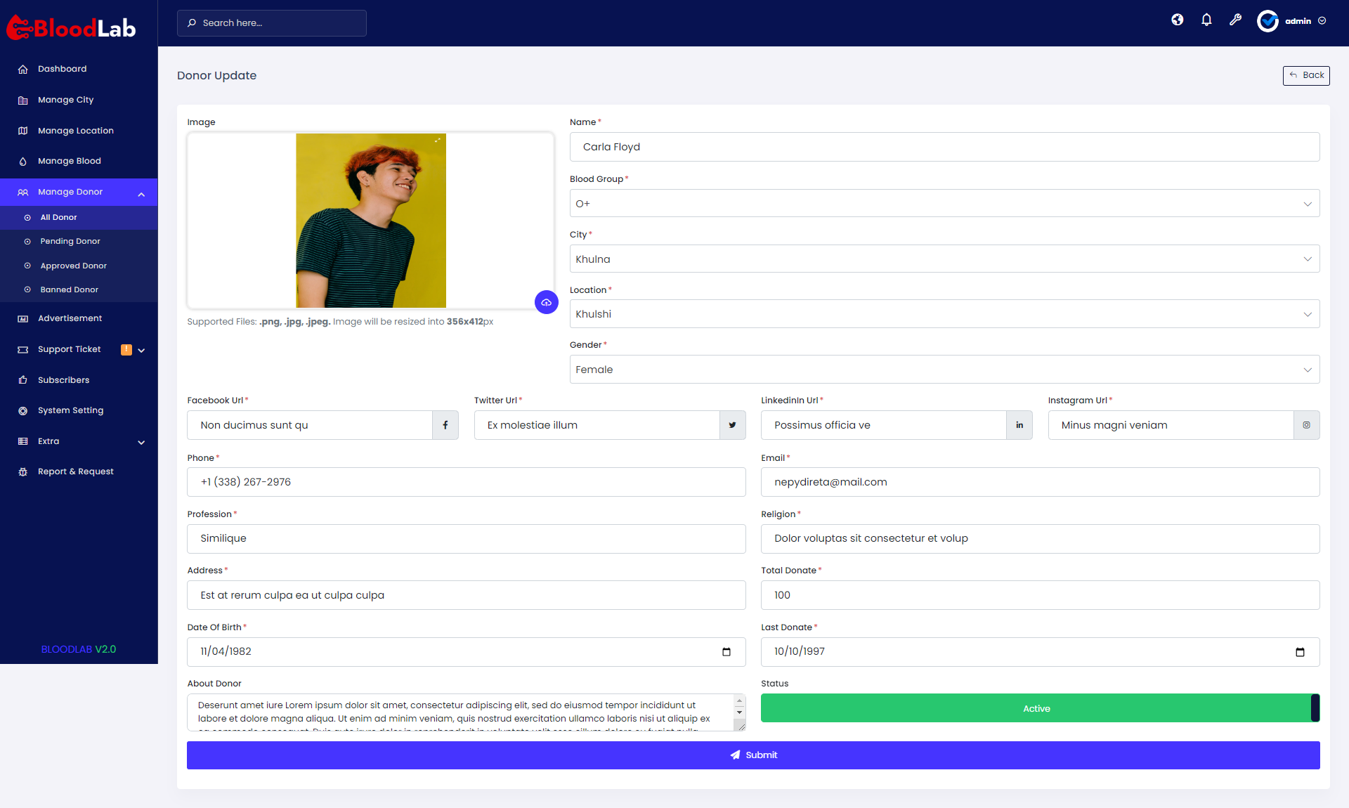 BloodLab - Blood Donation Platform by ViserLab | CodeCanyon