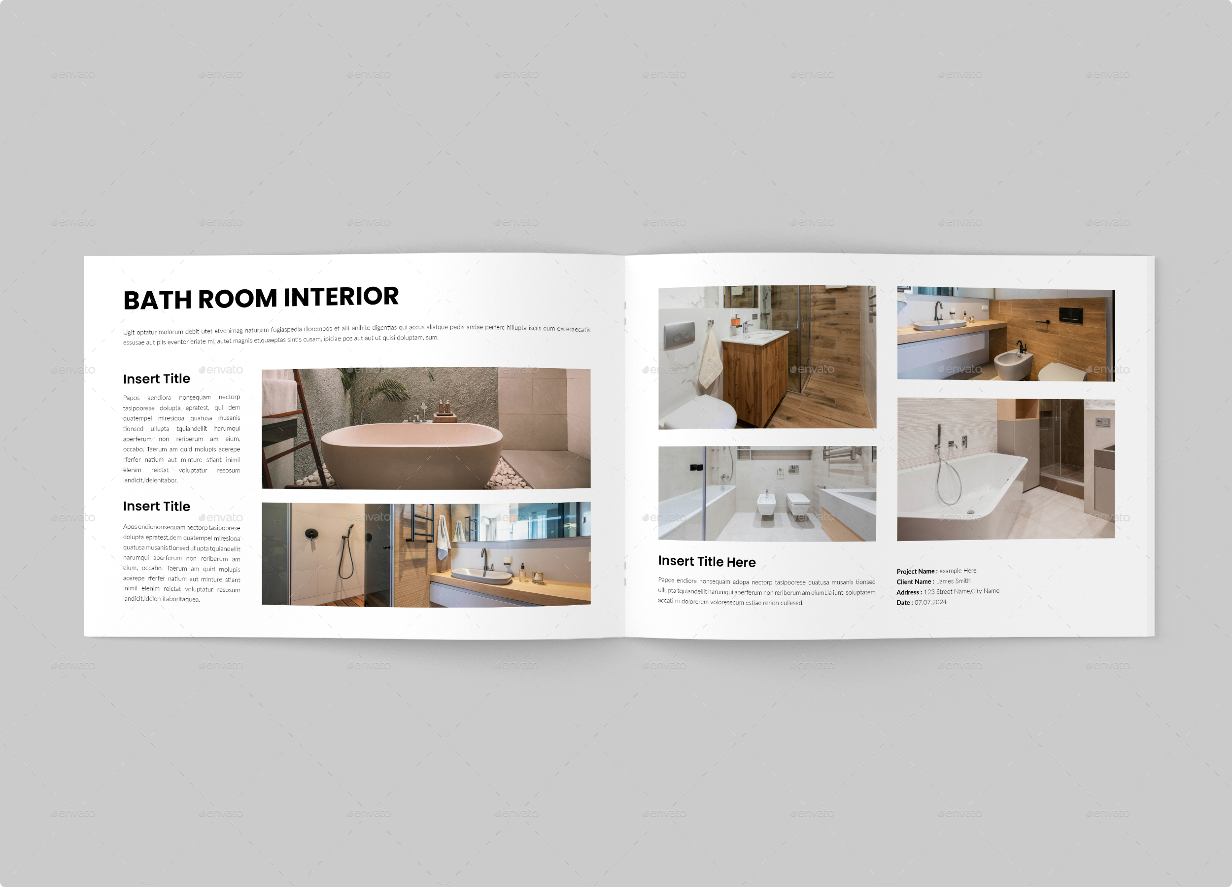 Interior Design Portfolio Template Landscape, Print Templates ...