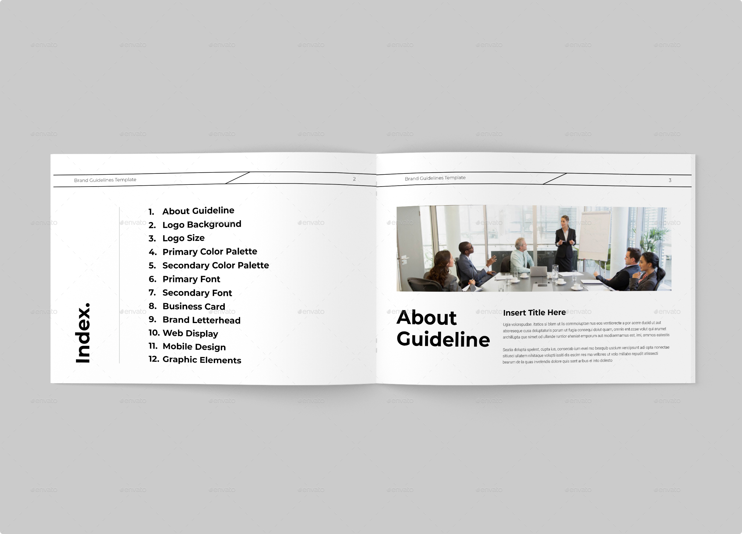 Brand Guidelines Template Landscape, Print Templates | GraphicRiver