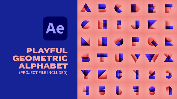 Geometric animated alphabet, After Effects Project Files | VideoHive