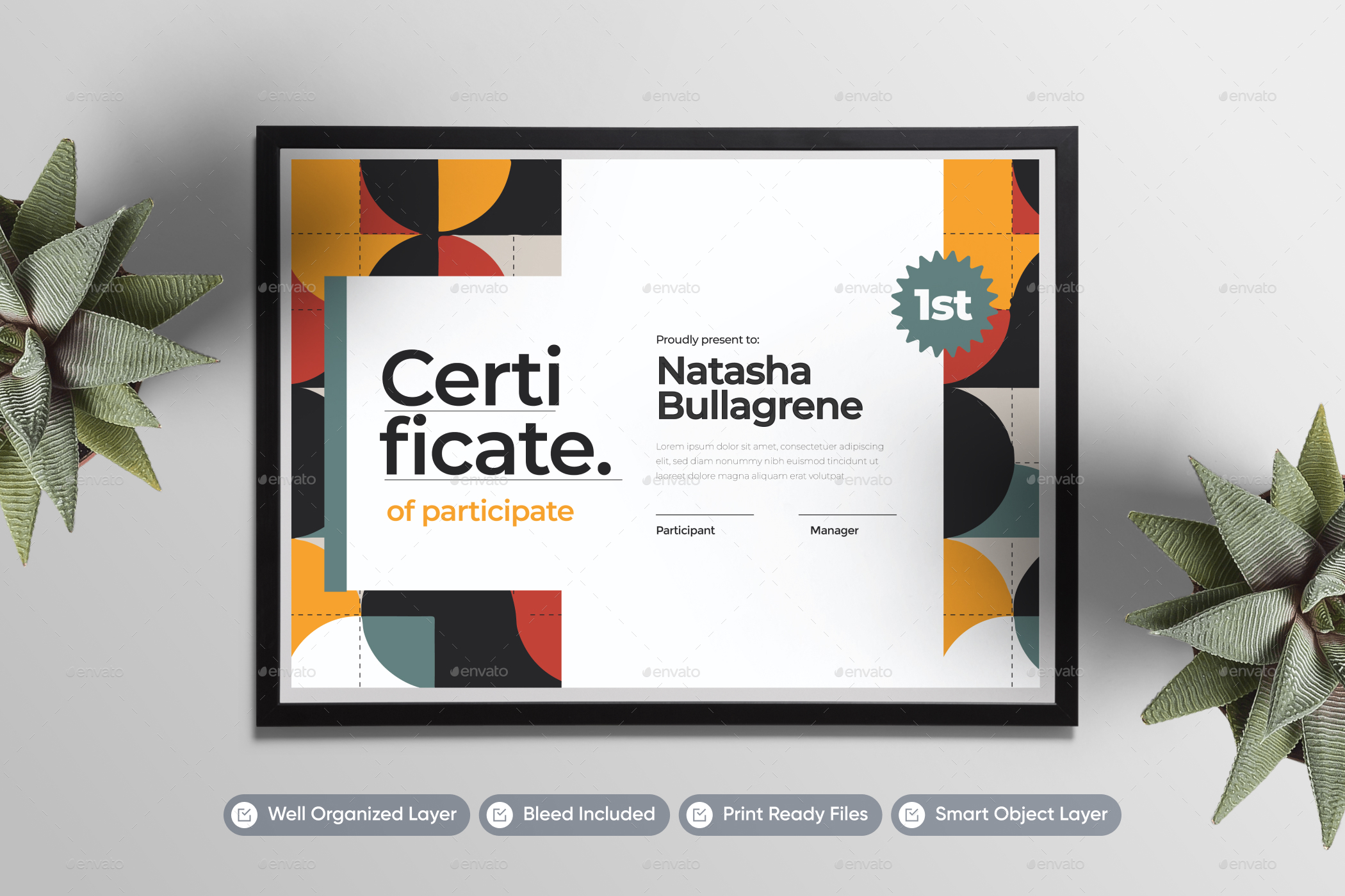 Geometric Side - Certificate, Print Templates | GraphicRiver