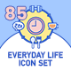 85 85 Everyday Life Daily Routine Icons | Indigo Series, Icons ...