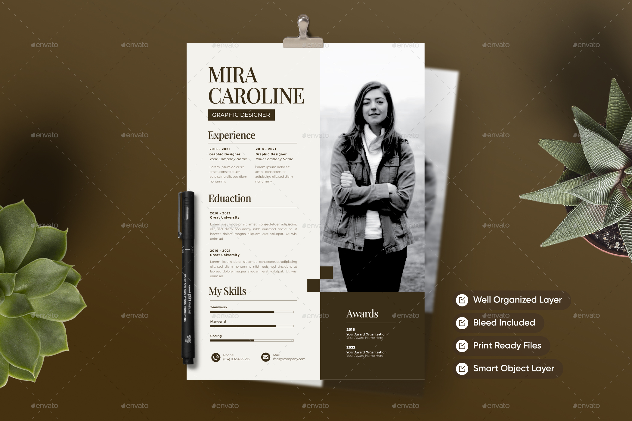Classic Brown - Resume, Print Templates | GraphicRiver