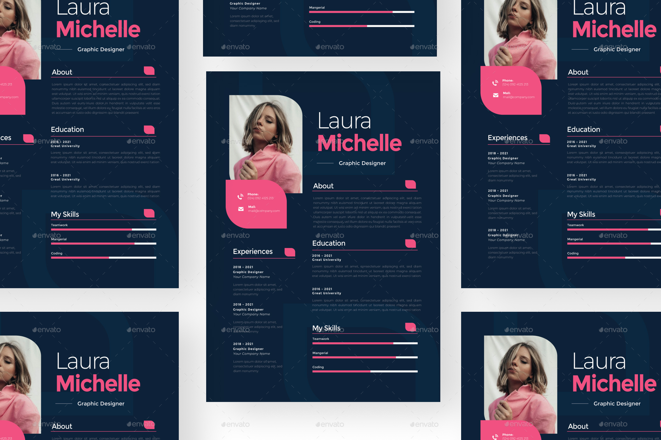 Pink Woman - Resume, Print Templates | GraphicRiver