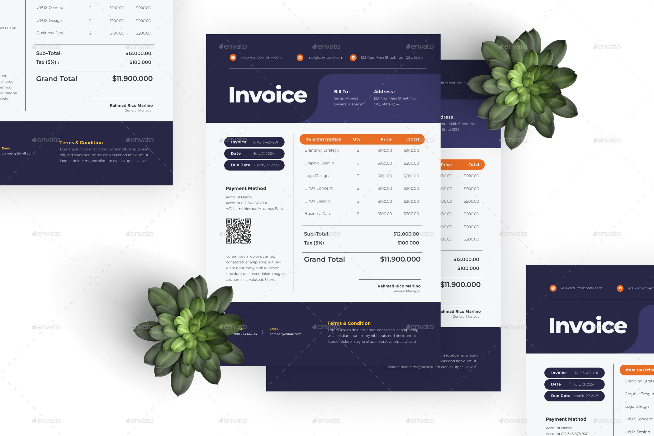 Purple Shape - Invoice, Print Templates | GraphicRiver