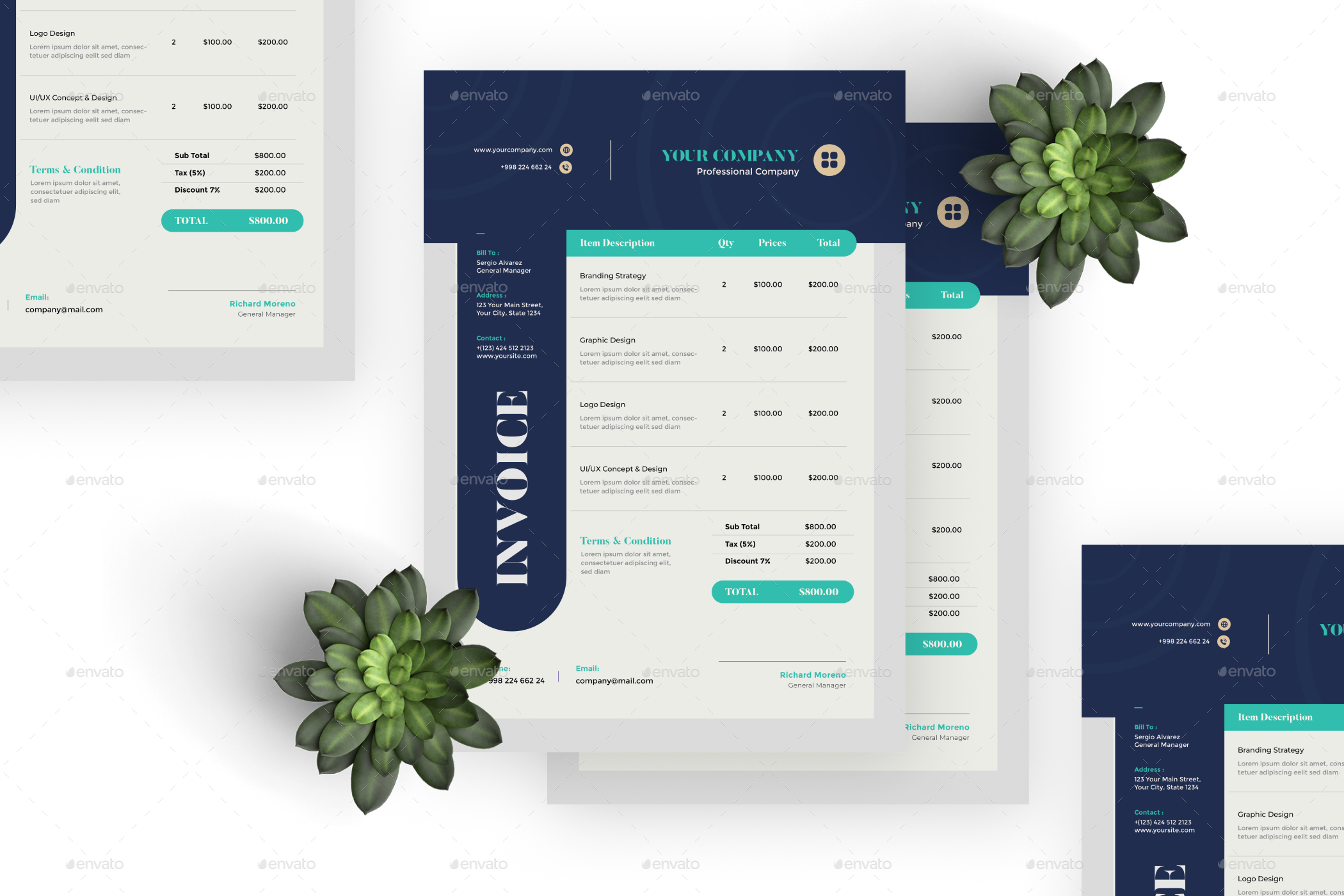 Blue Greendy - Invoice, Print Templates | GraphicRiver