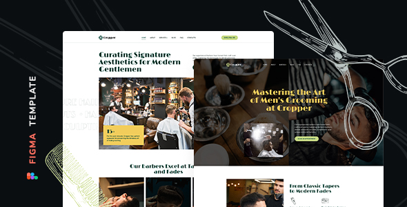 Cropper – Barbershop Template for Figma by merkulove | ThemeForest