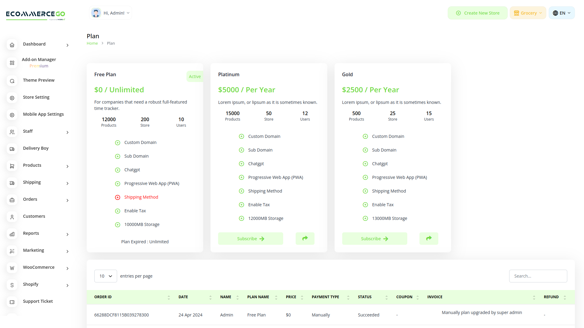 eCommerceGo SaaS - eCommerce Store with Multi theme and Multi Store by WorkDo