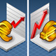Isometric Euro Symbol with Red Arrow Up Exchange, Vectors | GraphicRiver
