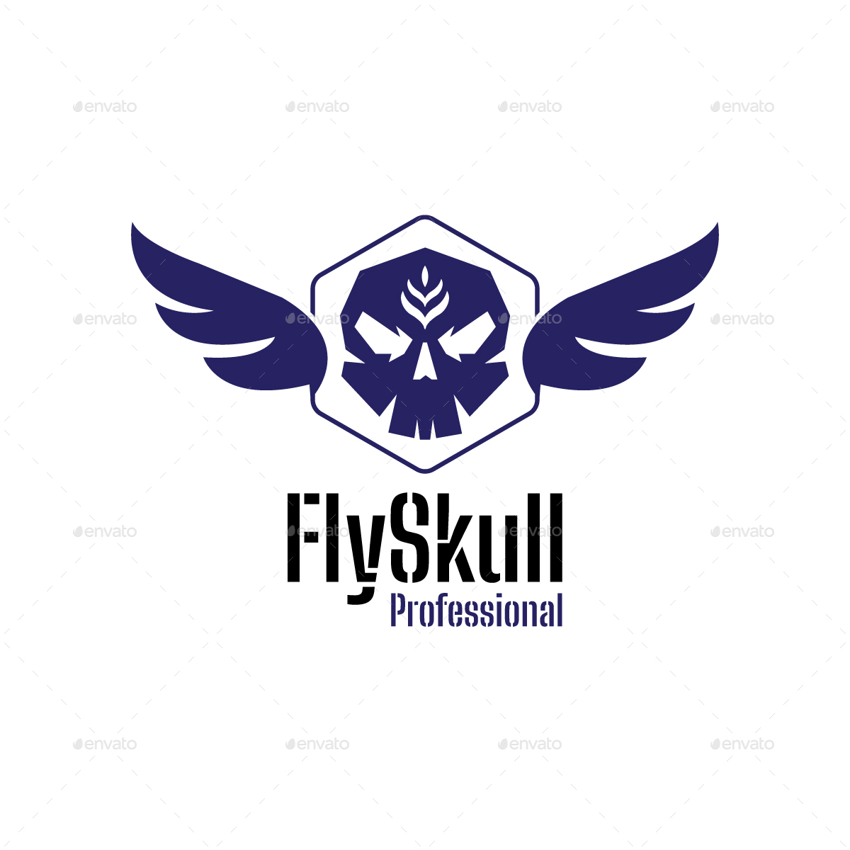 Fly Skull Logo Template., Logo Templates | GraphicRiver