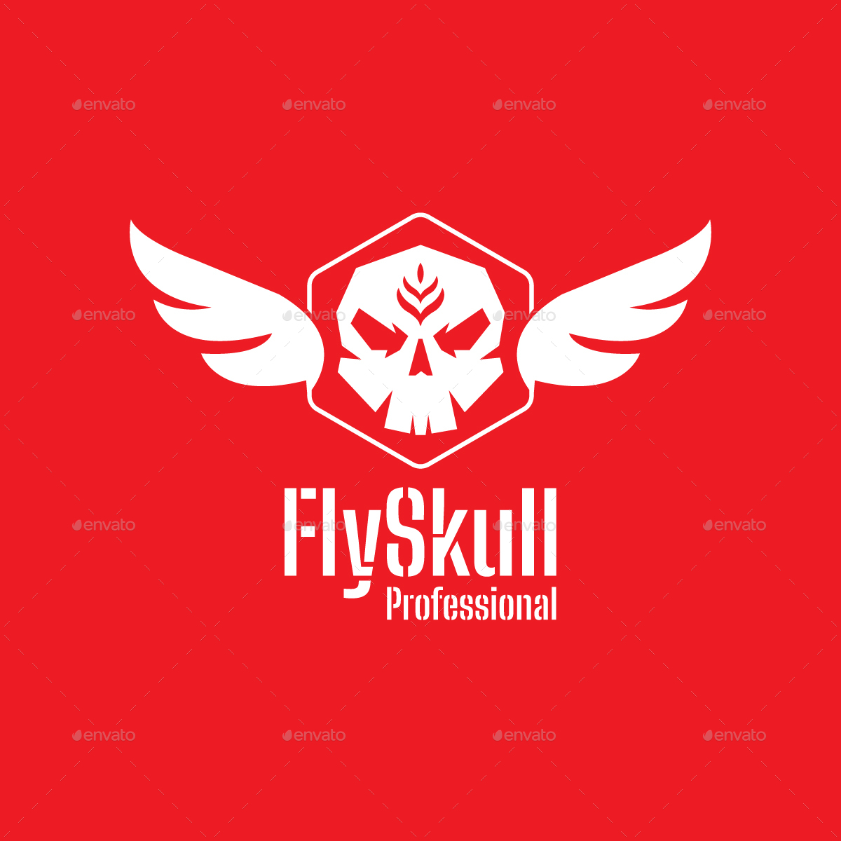 Fly Skull Logo Template., Logo Templates | GraphicRiver