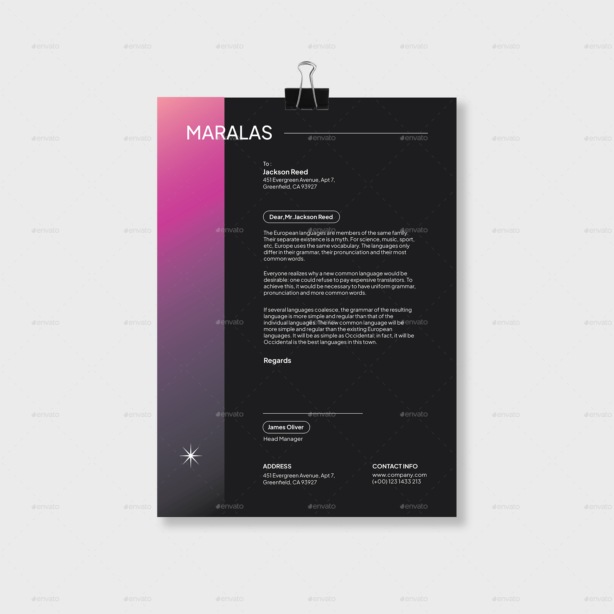 Black Purple Pink Gradient Simple Web Developer Company Letterhead ...