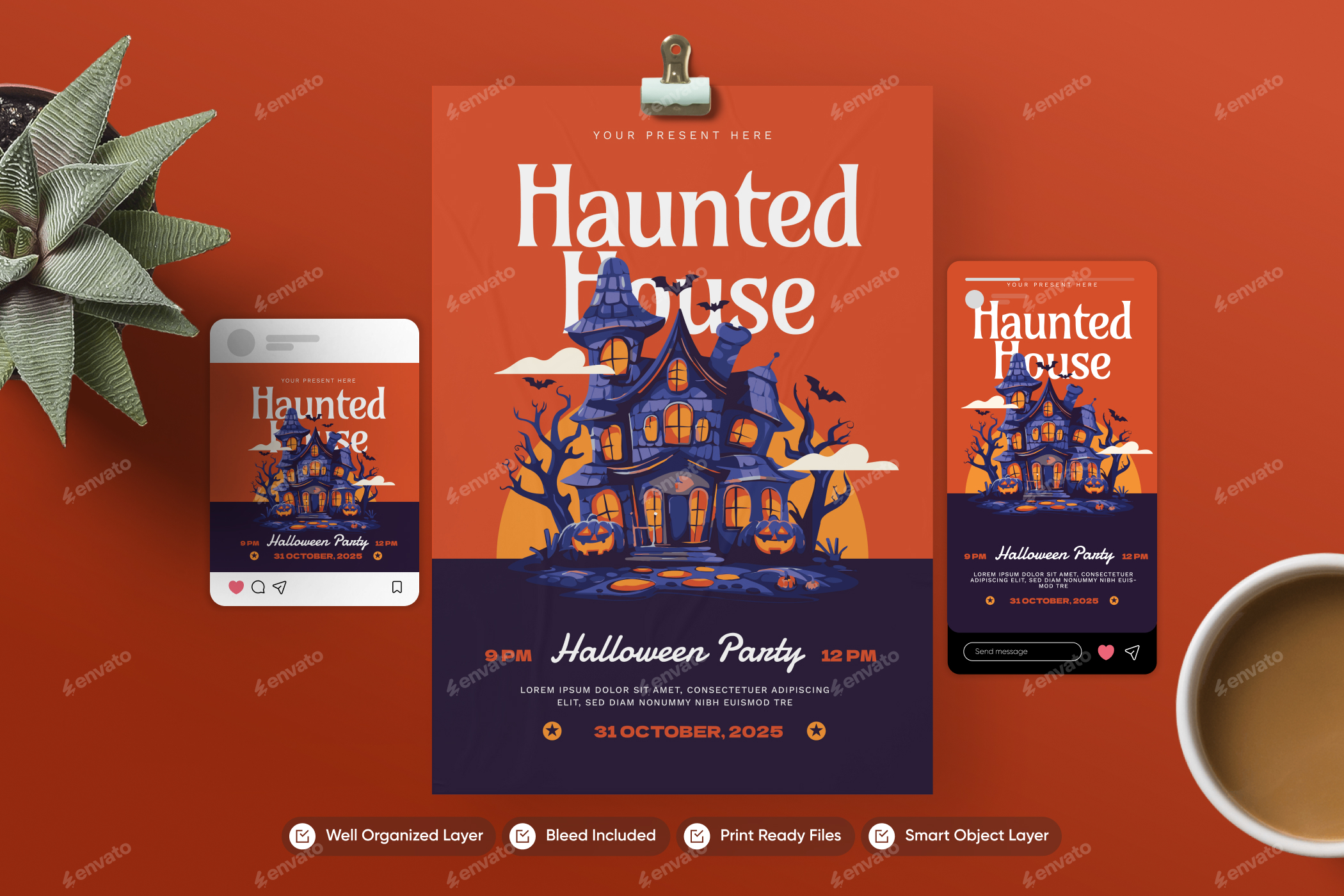 Haunted House - Flyer Set, Print Templates | GraphicRiver