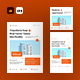 White Orange Bento Minimalist Real Estate Flyer Set, Print Templates