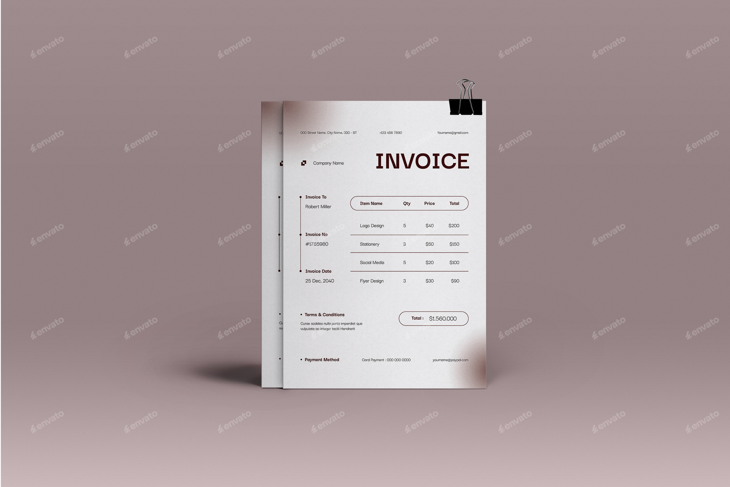 White Red Gradient Minimalist Invoice, Print Templates | GraphicRiver
