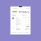 White Neon Green Purple Creative Modern Company Invoice, Print Templates