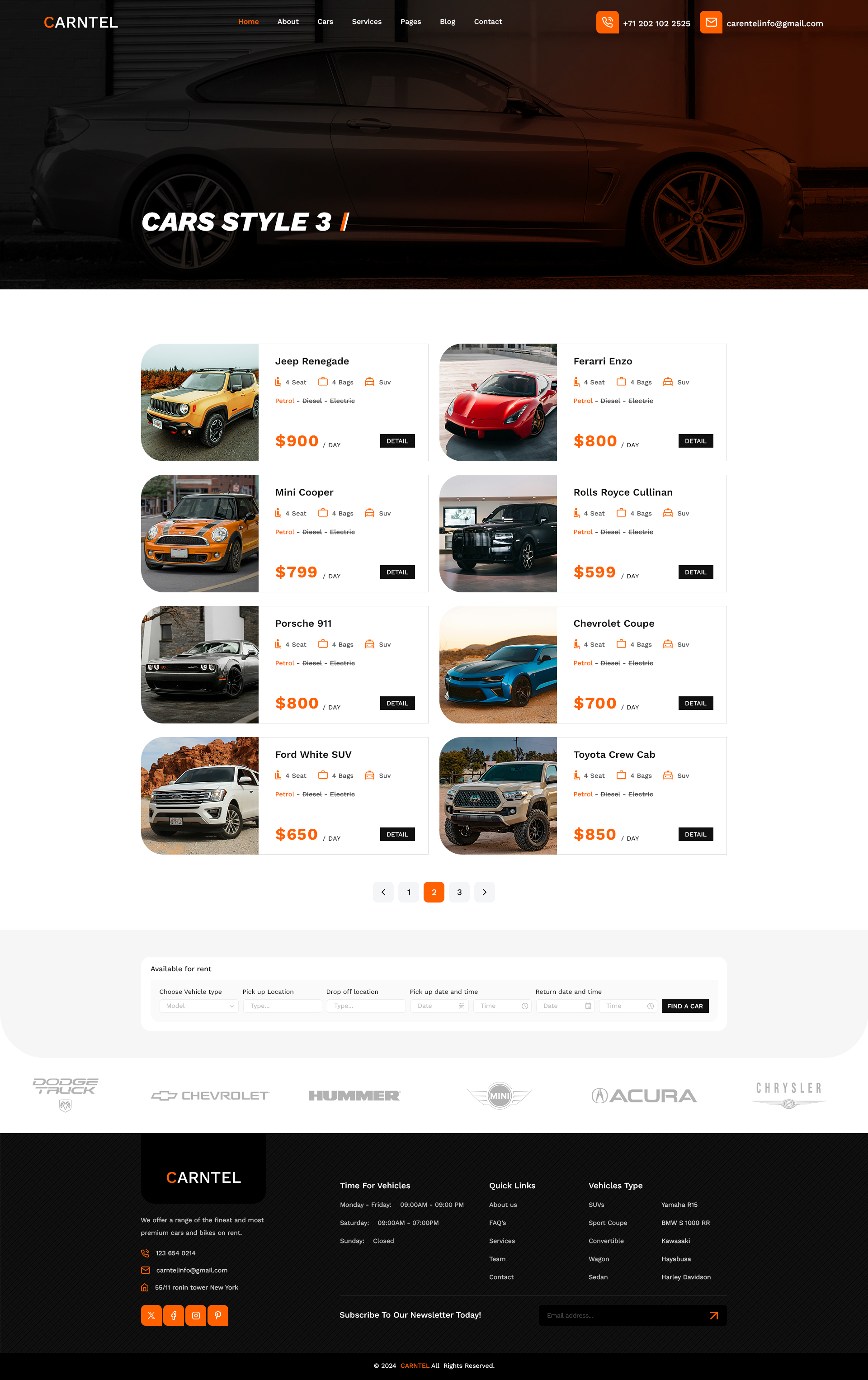 Carntel - Car Rental & Booking PSD Template by thewebmax | ThemeForest