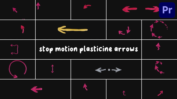 Stop Motion Plasticine Arrows for Premiere Pro, Premiere Pro Templates