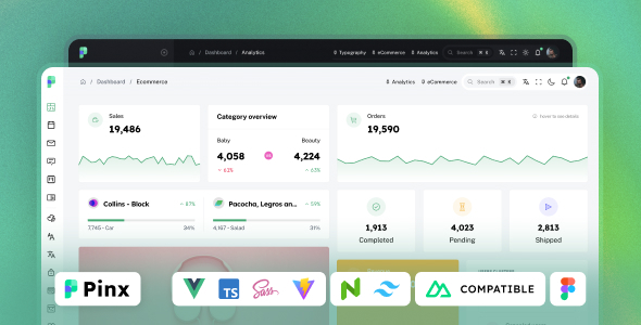 Pinx - Vuejs / Nuxt Tailwind + Naive Admin Dashboard Template by DverseStudio