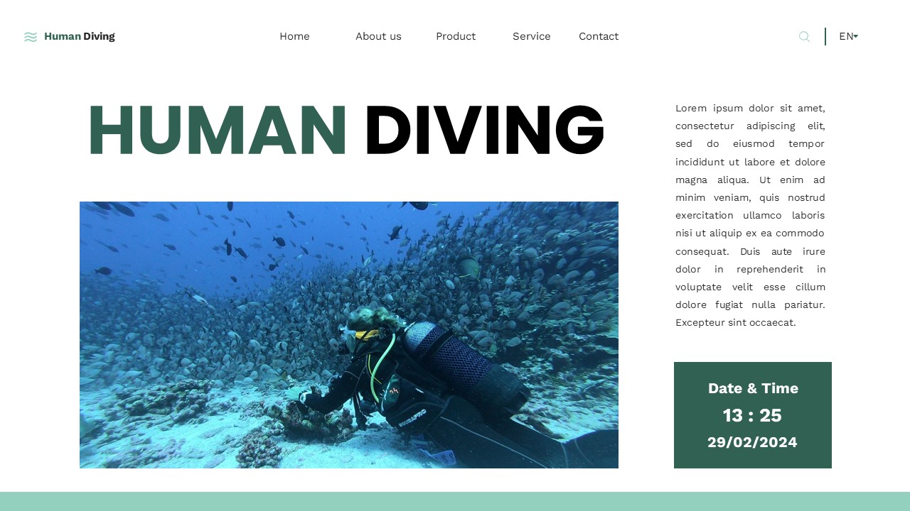 Human Diving - Diving Powerpoint Templates, Presentation Templates