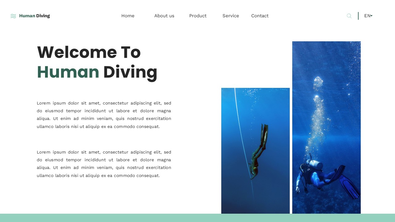 Human Diving - Diving Powerpoint Templates, Presentation Templates