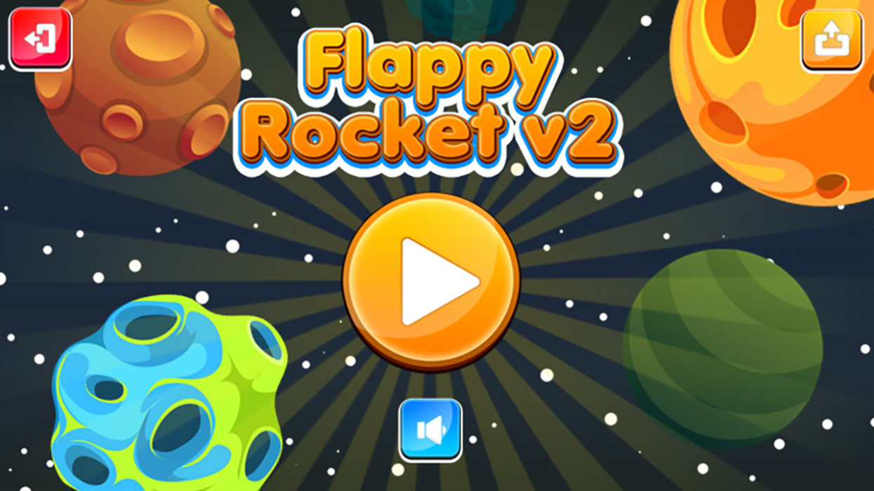 Flappy Rocket v2 ( HTML5 ) Space Game by Pro_Gaming | CodeCanyon