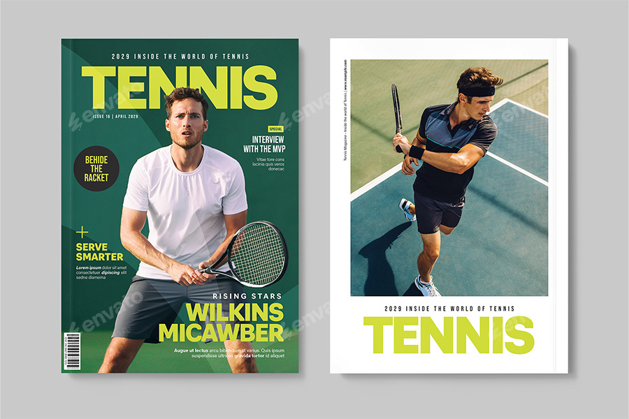 Tennis Magazine, Print Templates | GraphicRiver
