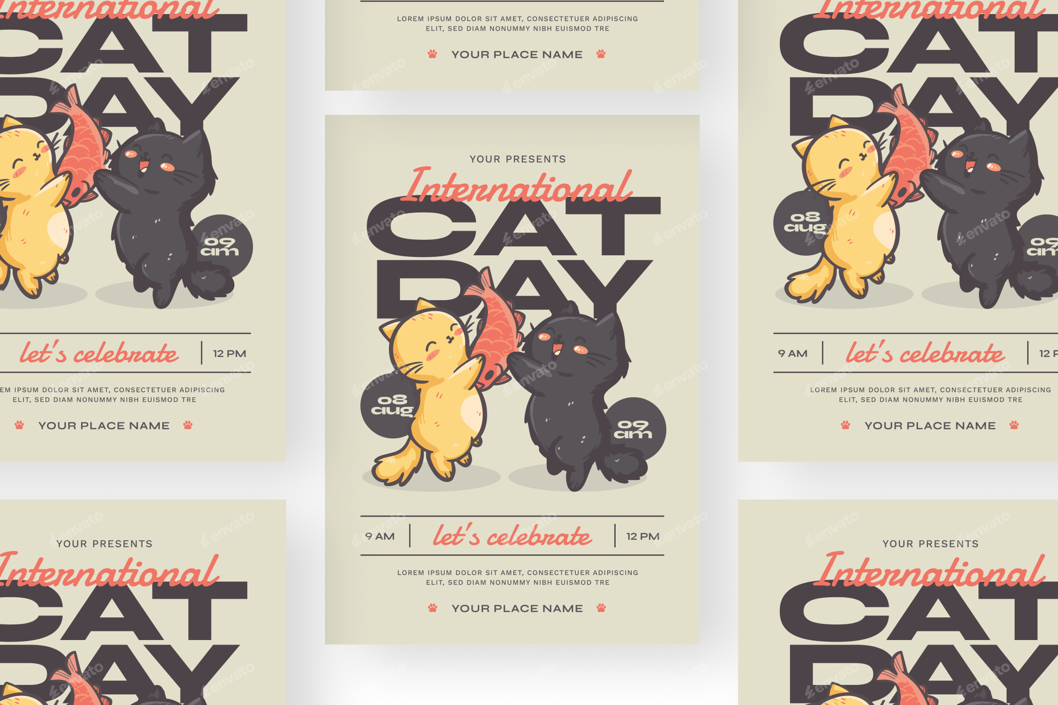 Cat Day - Flyer Set, Print Templates | GraphicRiver
