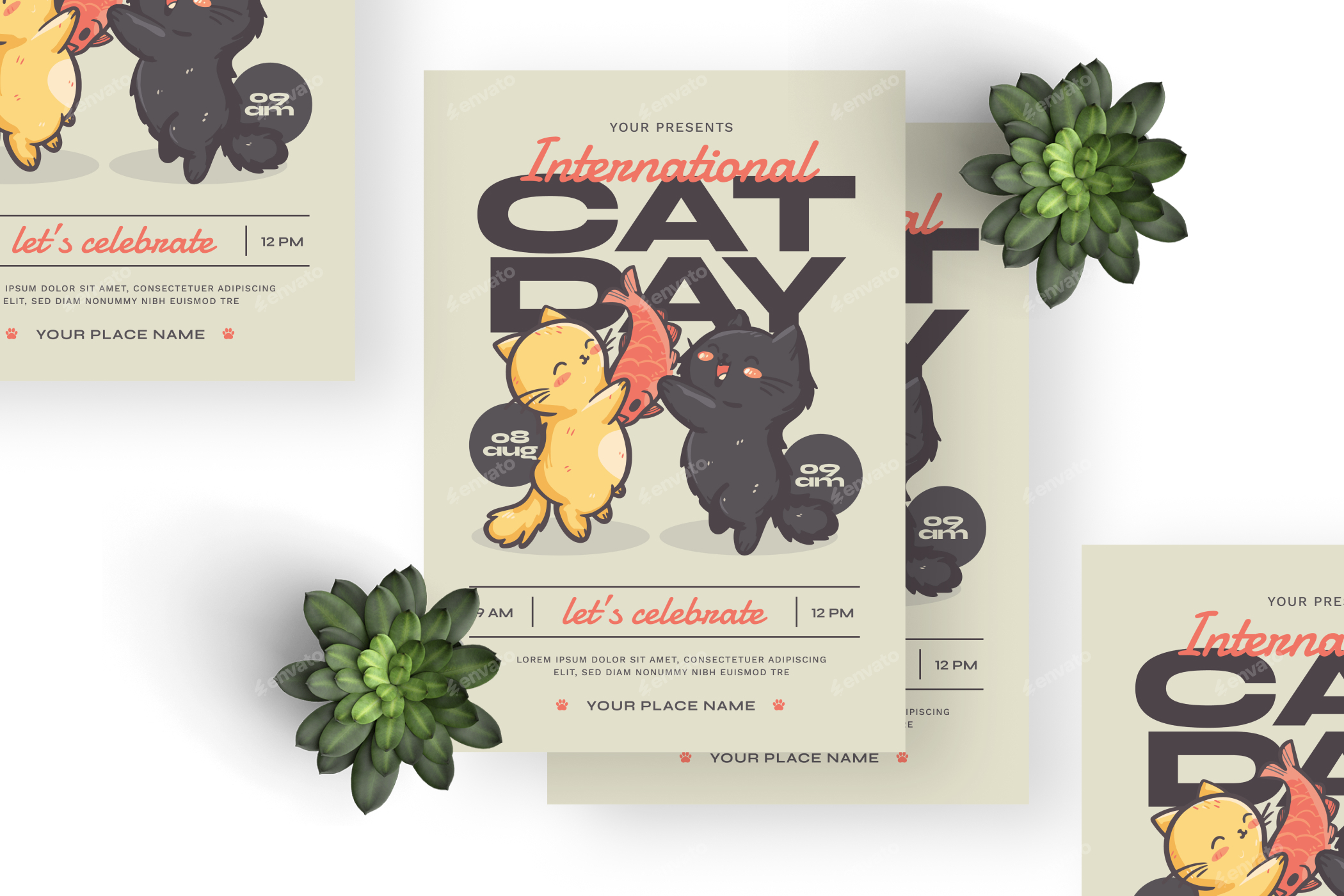 Cat Day - Flyer Set, Print Templates | GraphicRiver