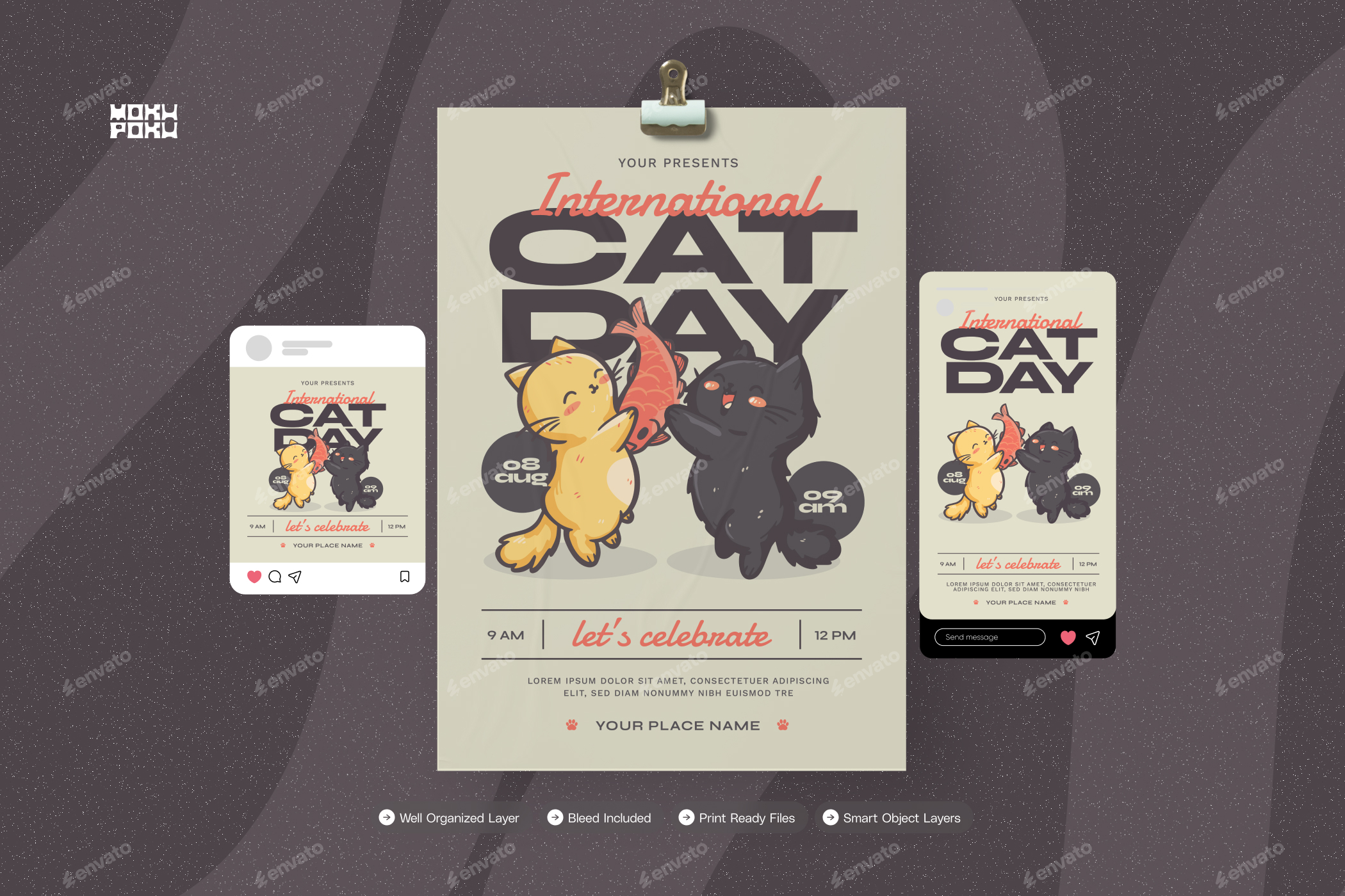 Cat Day - Flyer Set, Print Templates | GraphicRiver