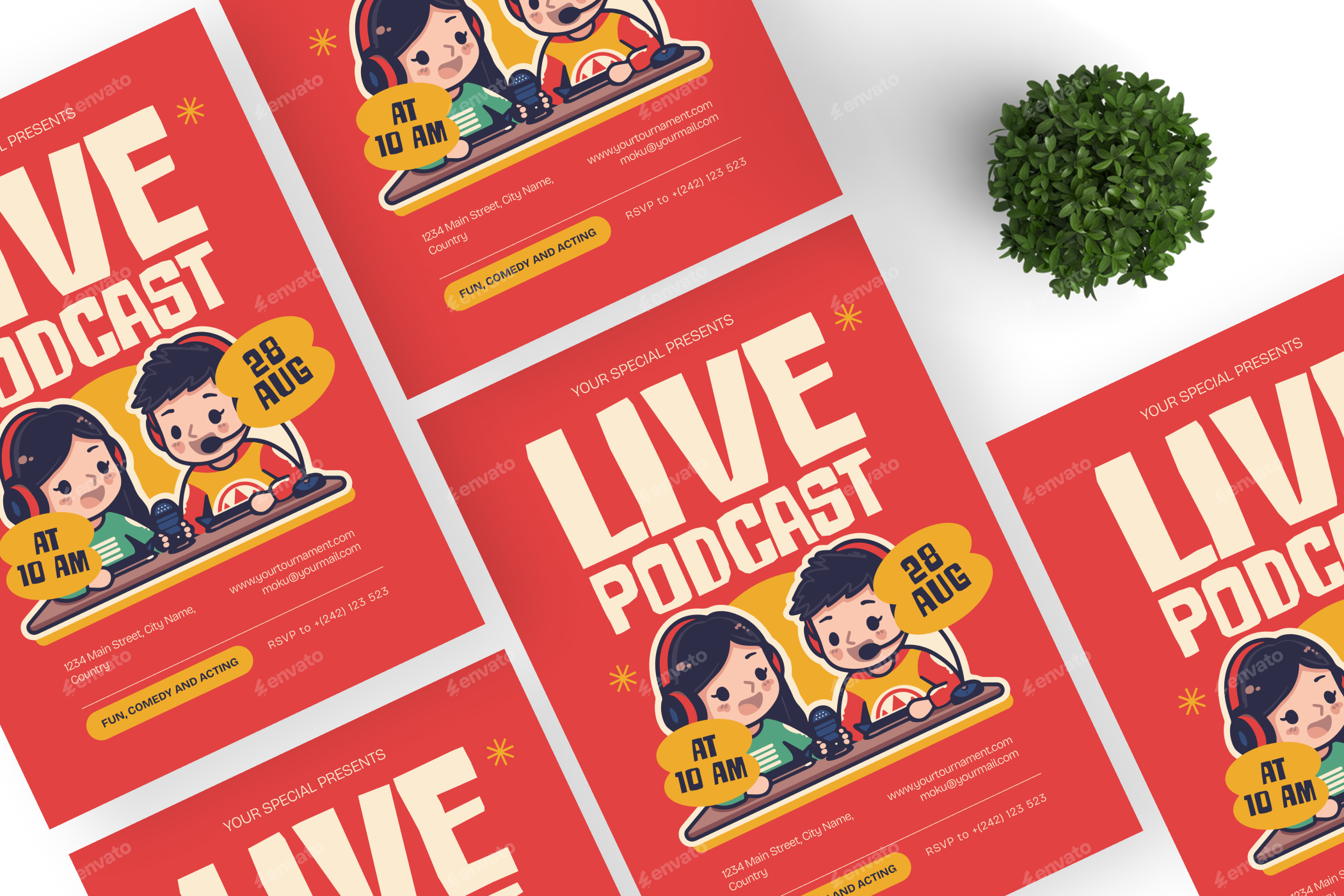 Live Podcast - Flyer Set, Print Templates | GraphicRiver