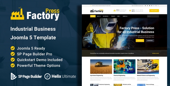 Factory Press - Industrial Business Joomla Template by JoomlaBuff ...