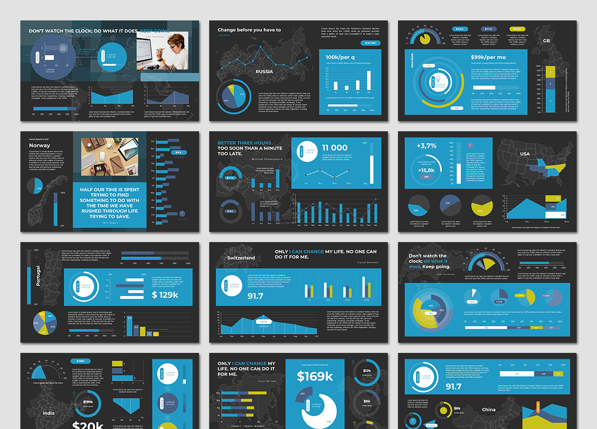 Globe Data Dashboards PowerPoint Presentation Template, Presentation ...