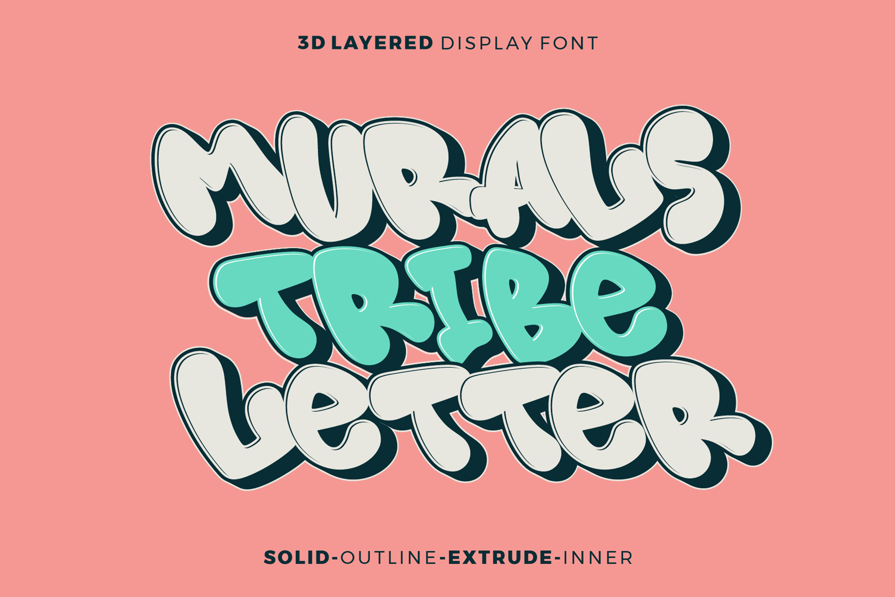 Murals Tribe Letter - 3d Layered Display Font, Fonts | GraphicRiver