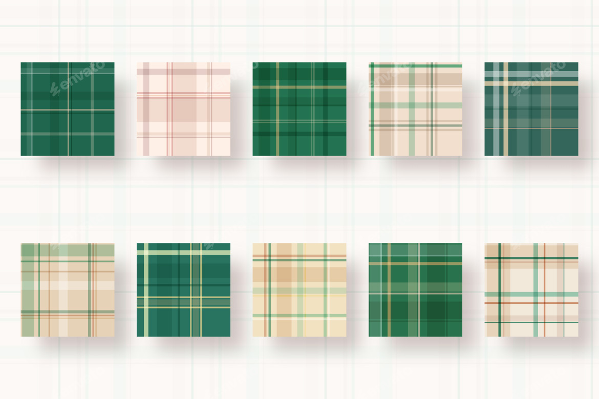 10 Seamless Simple Tartan Patterns, Graphics | GraphicRiver