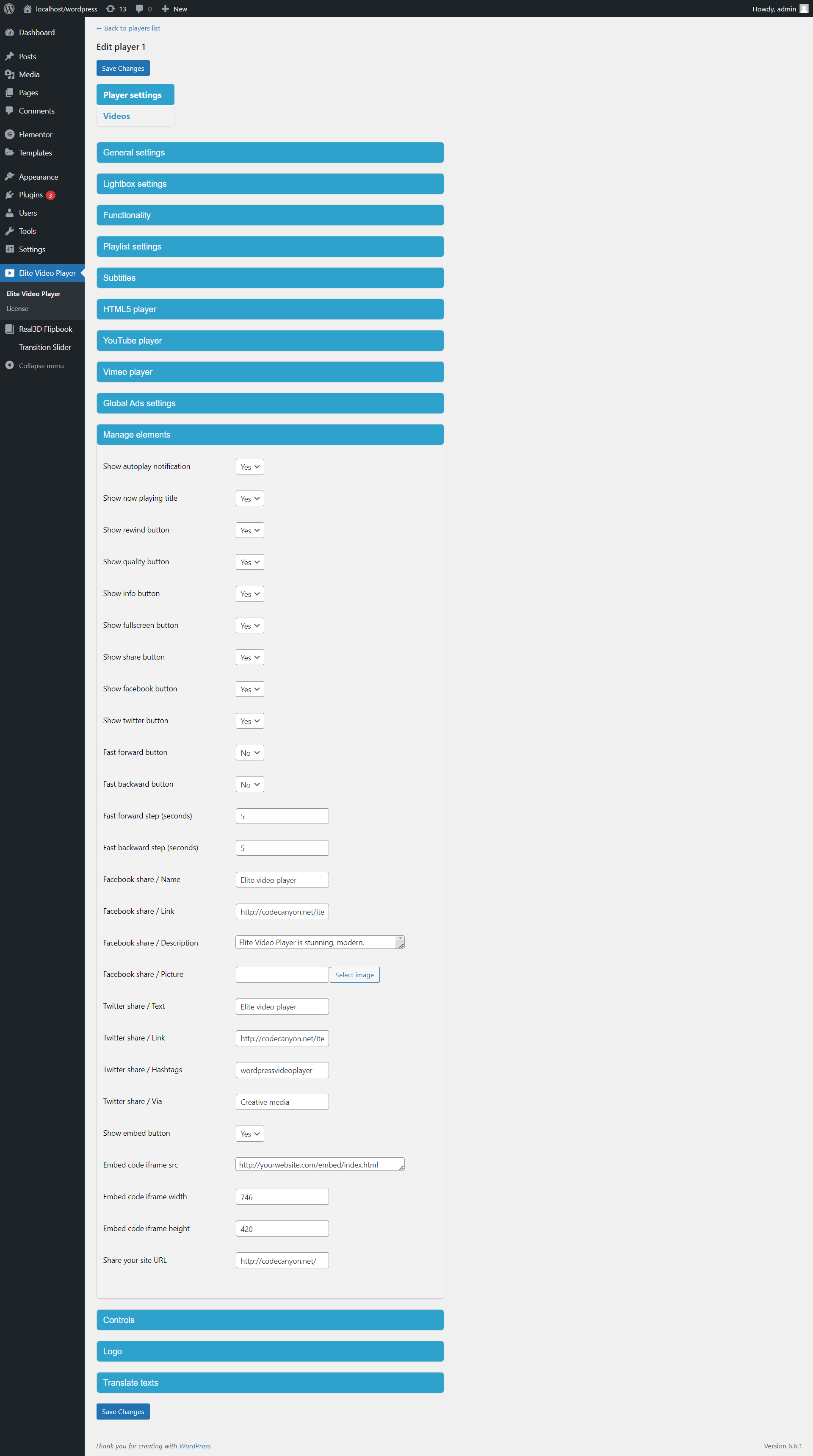 Elite Video Player - WordPress plugin by _CreativeMedia_ | CodeCanyon