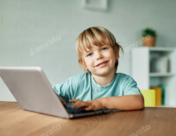 child laptop computer technology home boy son man education homework ...