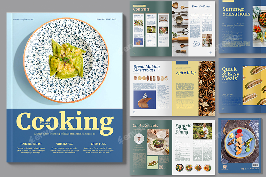 Food & Cooking Magazine Brochure Template, Print Templates | GraphicRiver