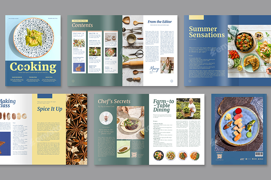 Food & Cooking Magazine Brochure Template, Print Templates | GraphicRiver