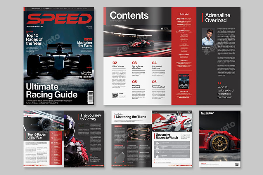 Car Racing Magazine Template, Print Templates | GraphicRiver