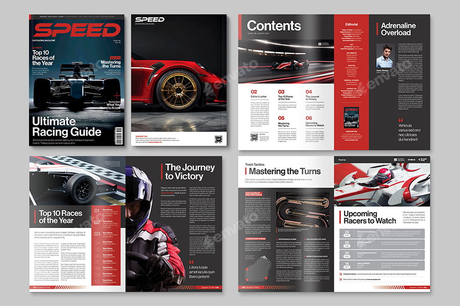 Car Racing Magazine Template, Print Templates | GraphicRiver