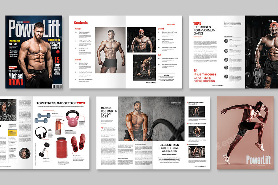 Sport & Fitness Magazine Template, Print Templates | GraphicRiver