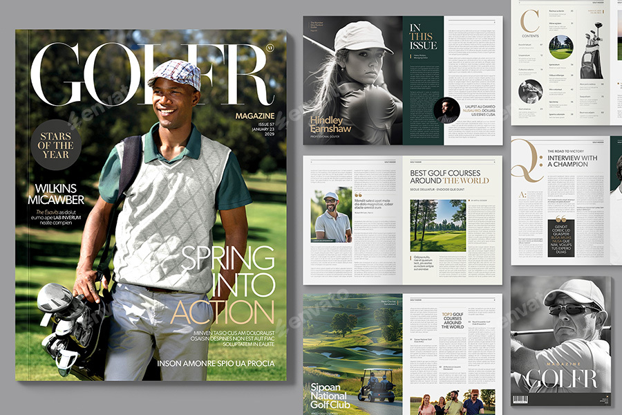 Golf Magazine Template, Print Templates | GraphicRiver
