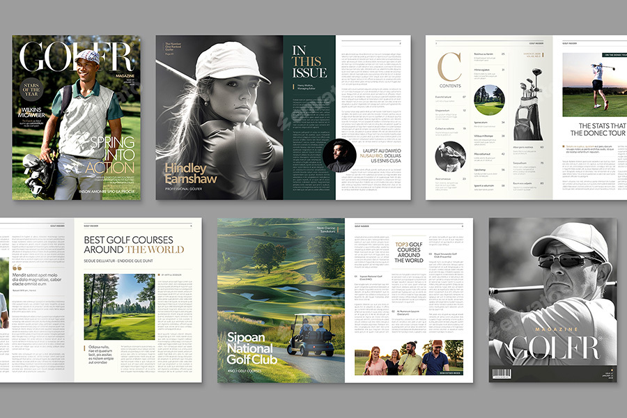Golf Magazine Template, Print Templates | GraphicRiver