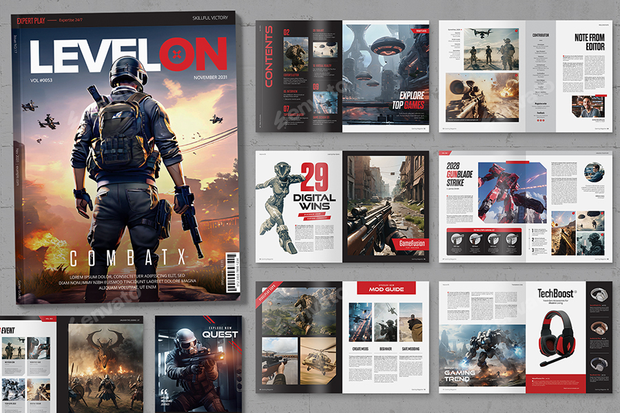 Gamer Magazine Template, Print Templates | GraphicRiver