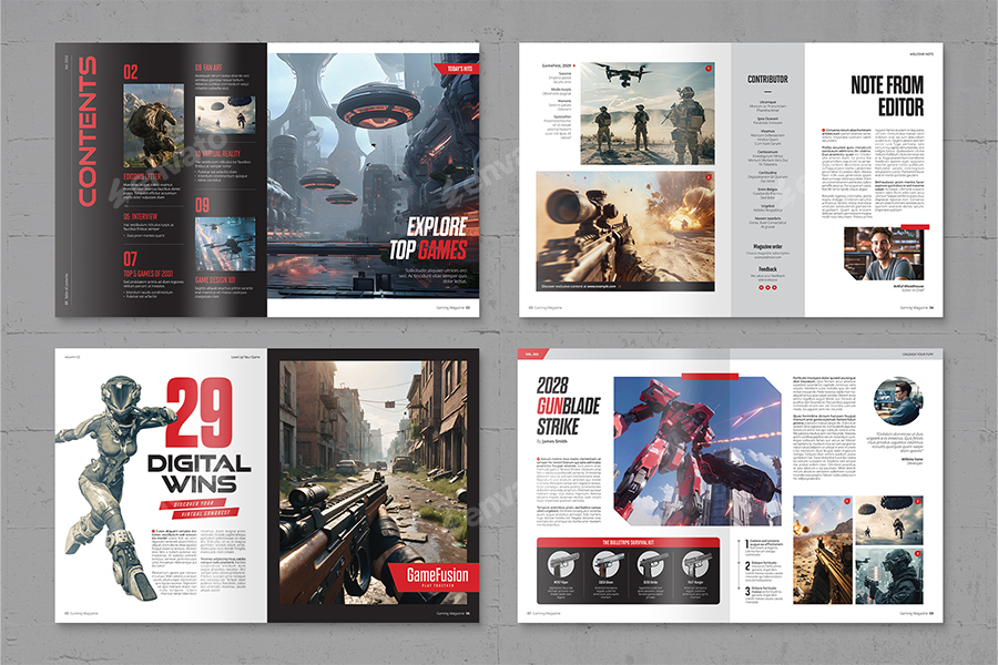 Gamer Magazine Template, Print Templates | GraphicRiver