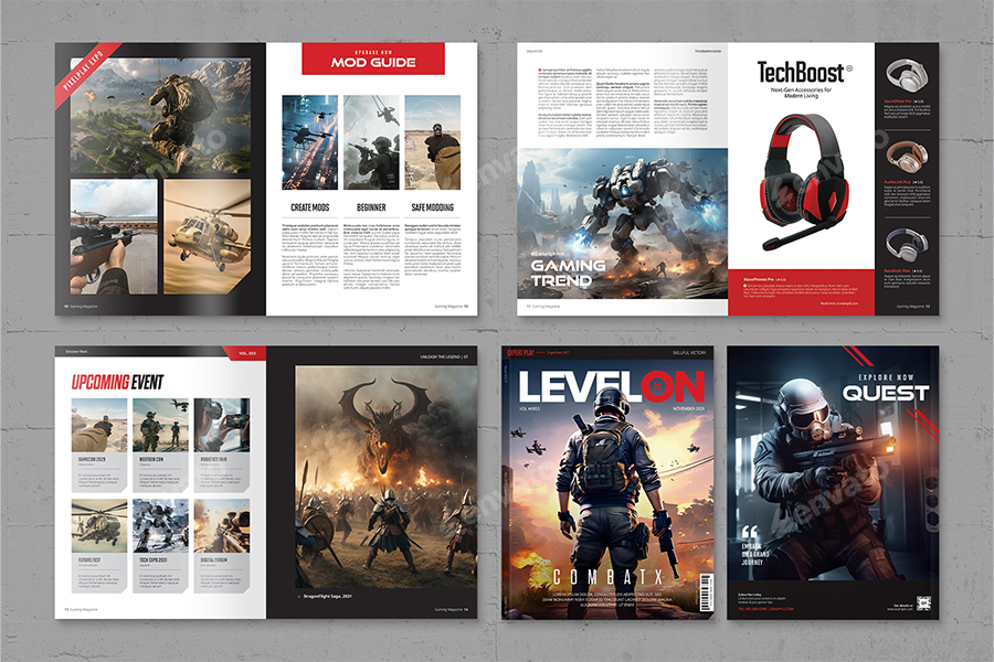 Gamer Magazine Template, Print Templates | GraphicRiver