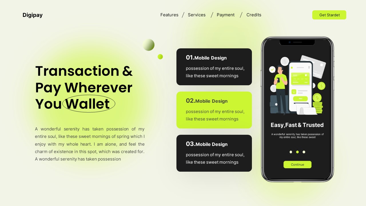 Digipay - Mobile App & SAAS Powerpoint Template, Presentation Templates