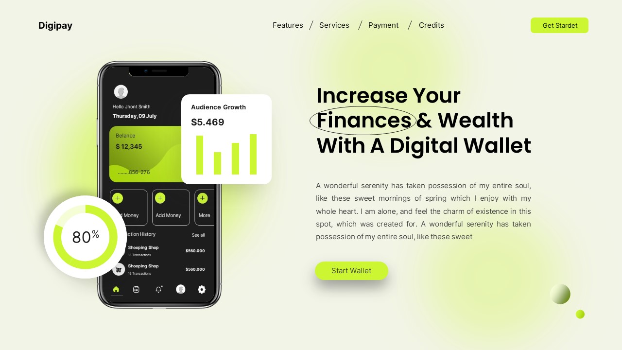 Digipay - Mobile App & SAAS Keynote Template, Presentation Templates