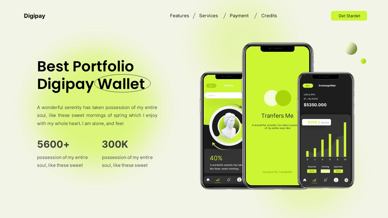 Digipay - Mobile App & SAAS Keynote Template, Presentation Templates